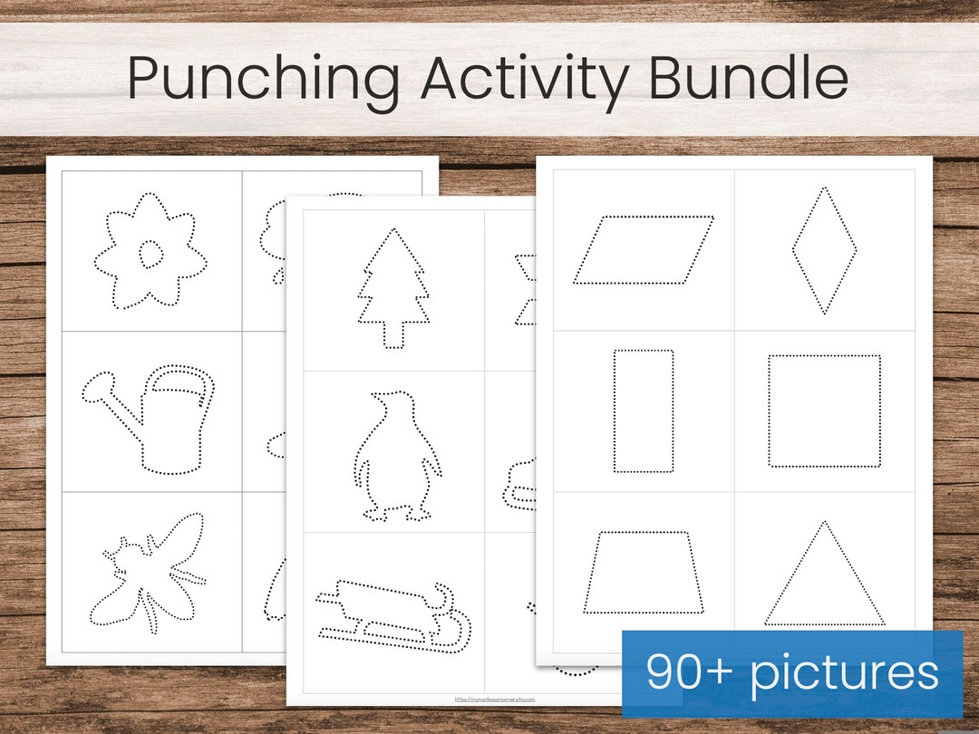 Dotted Punching Shapes Mega Bundle montessori Fine Motor - Etsy