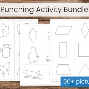 Dotted Punching Shapes Mega Bundle montessori Fine Motor - Etsy
