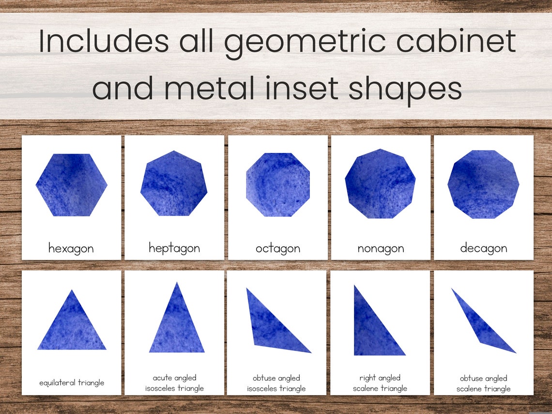 Montessori Geometric Shapes 3-part Cards and Control Chart: Homeschool ...