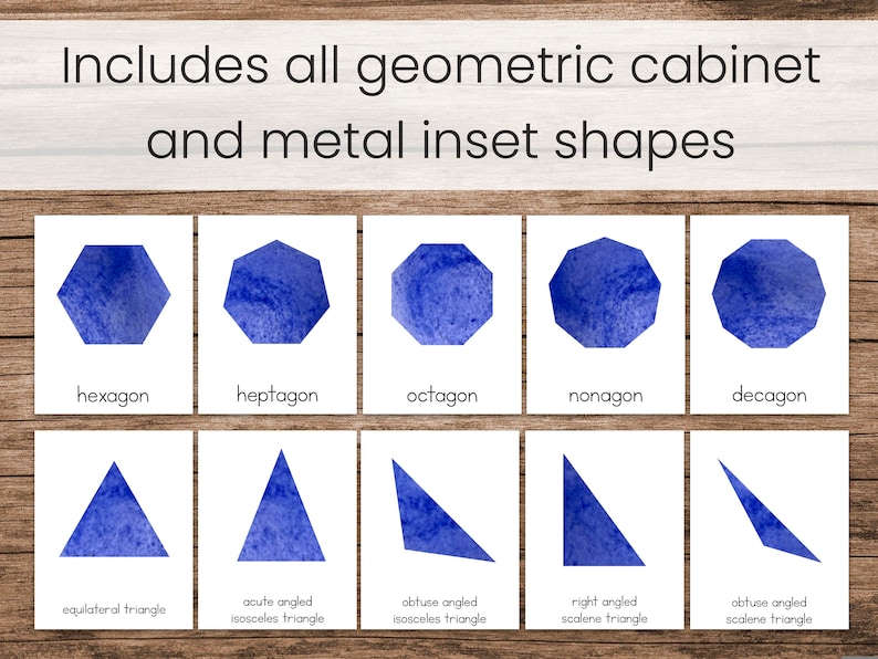 Montessori Geometric Shapes 3-part Cards and Control Chart: Homeschool ...