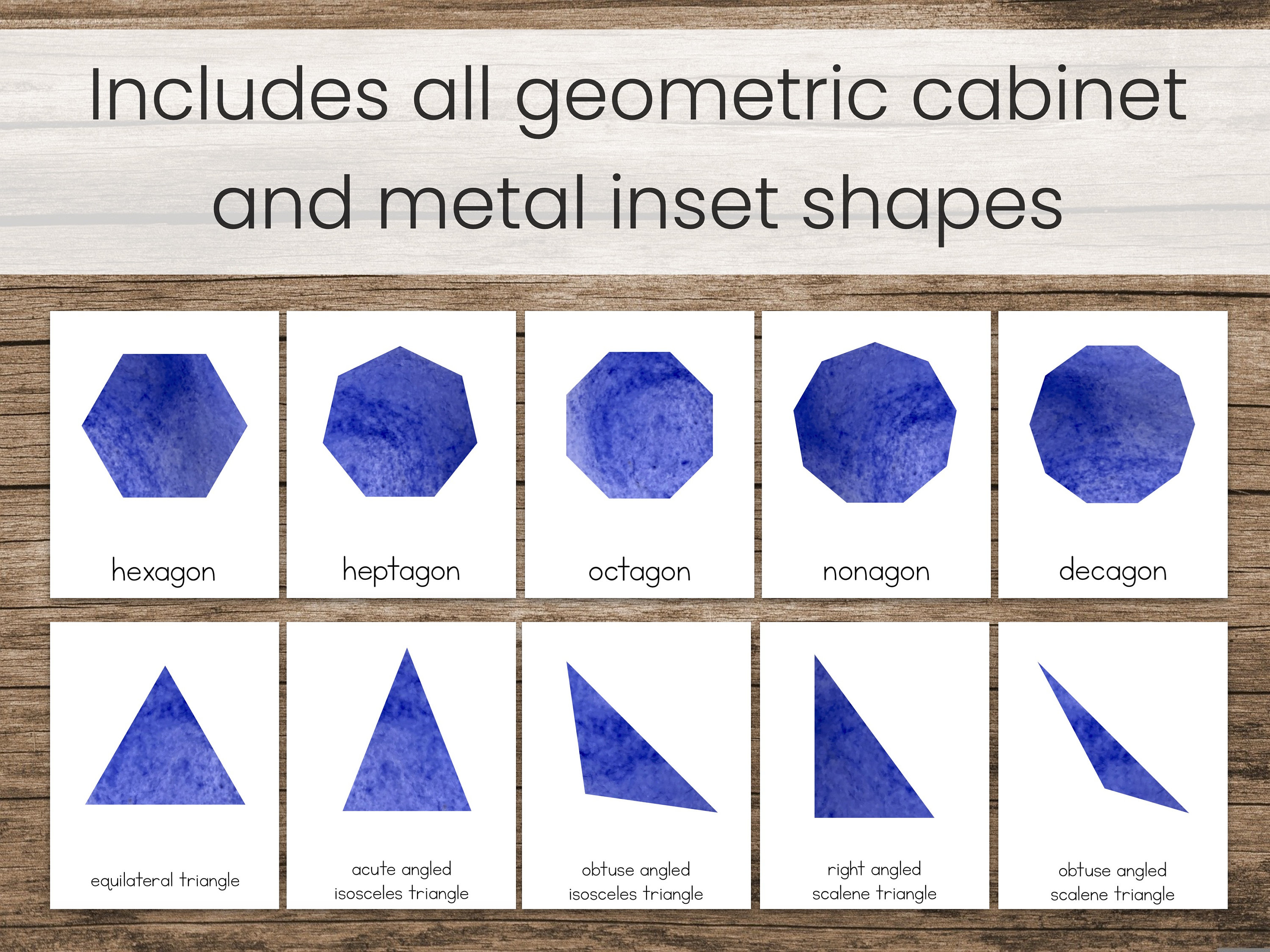 Montessori Geometric Shapes 3-part Cards and Control Chart: Homeschool ...