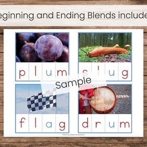 Picture Word Puzzles - Consonant Blends (montessori Blue Series ...