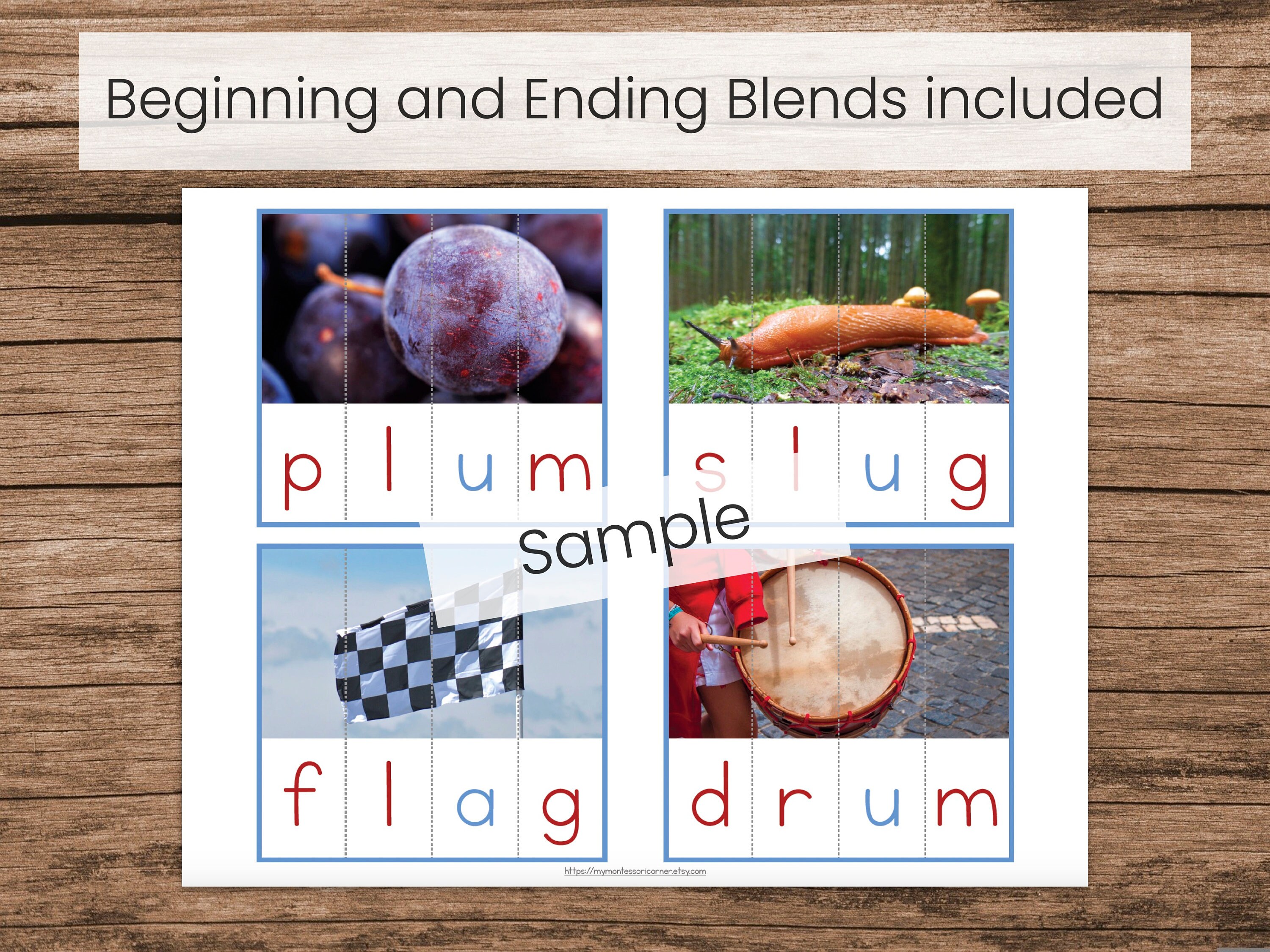 Picture Word Puzzles - Consonant Blends (montessori Blue Series ...