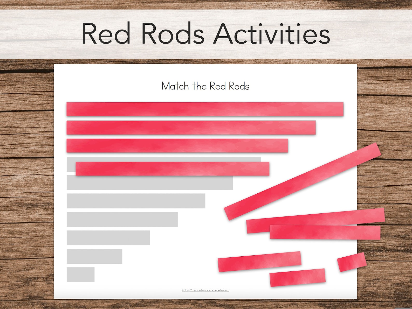 Montessori Red Rods Printable Activities - Etsy
