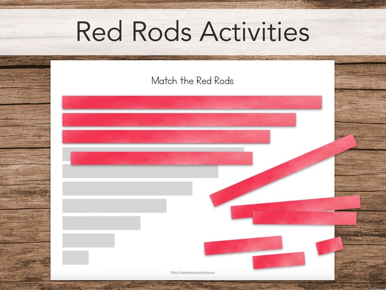Montessori Red Rods Printable Activities - Etsy
