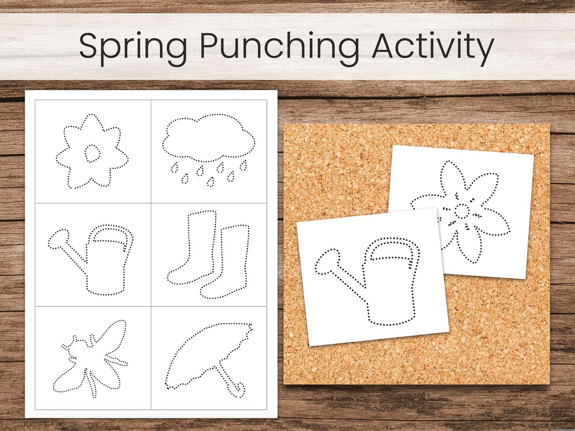 Dotted Punching Shapes Mega Bundle (montessori Fine Motor Printables ...