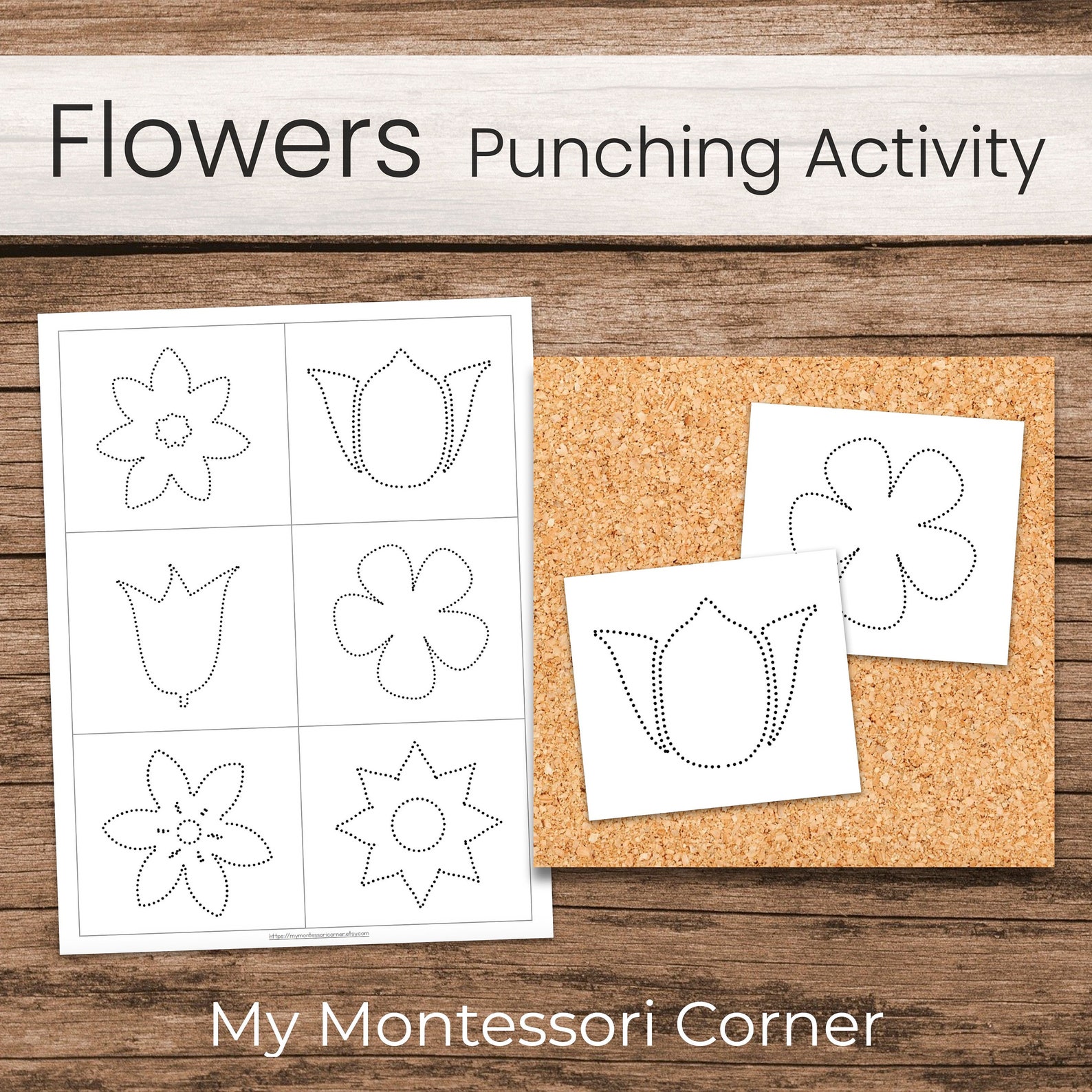 Spring Flowers Punching or Tracing Activity (montessori Fine Motor ...