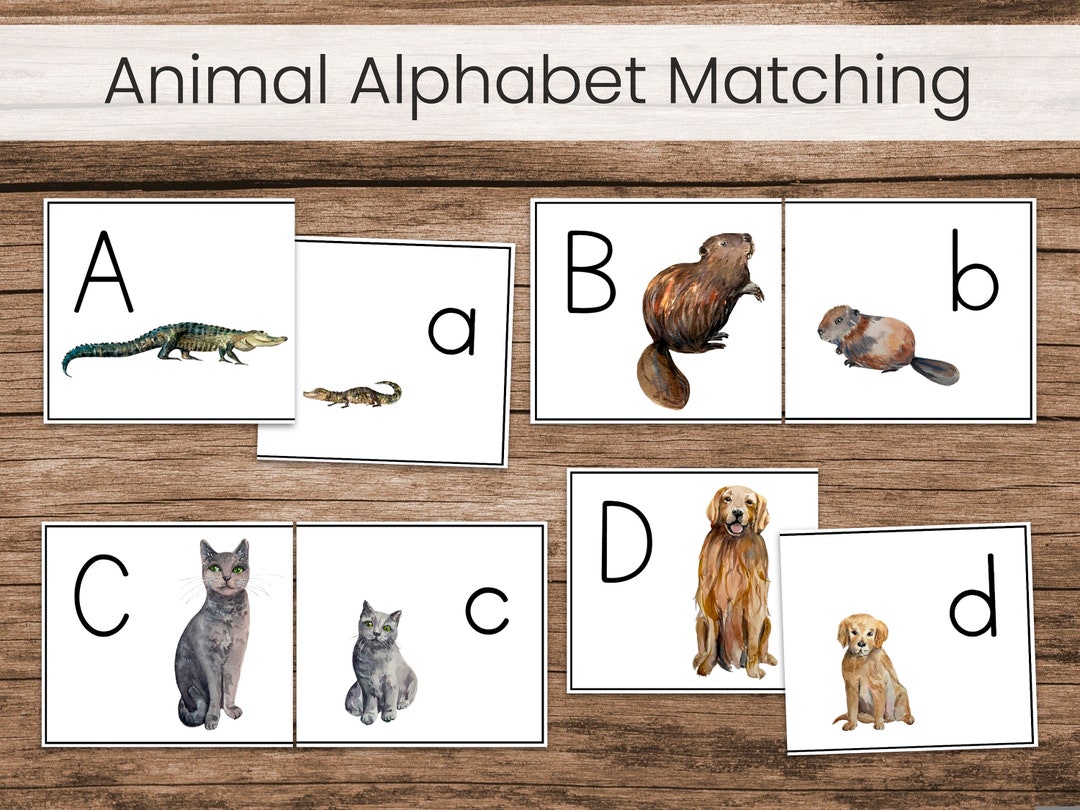 Uppercase-lowercase Alphabet Matching Cards Mother and Baby - Etsy