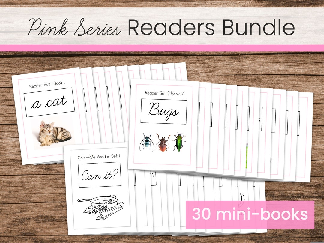 CURSIVE Pink Series Readers Bundle (montessori CVC Reading Books) - Etsy