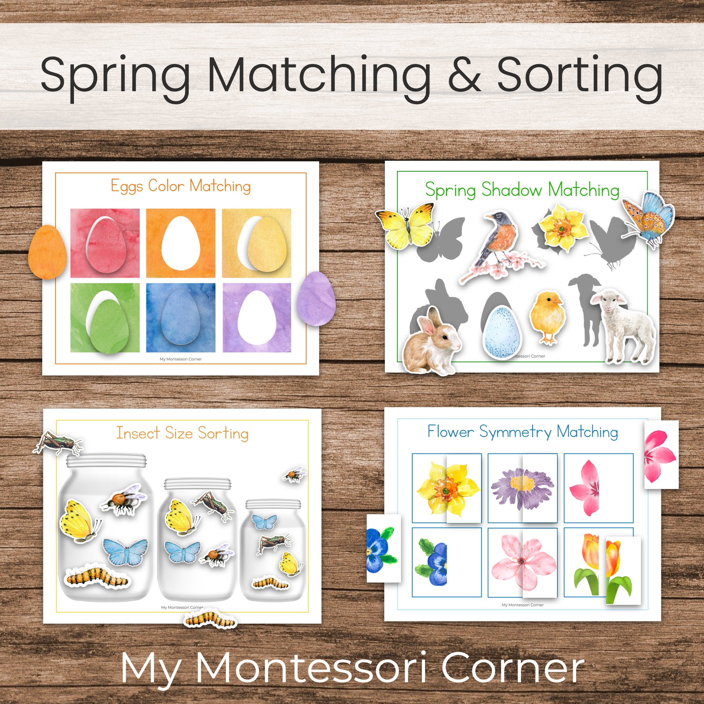 Spring Busy Binder, Preschool Matching Activities Printable - Updated ...