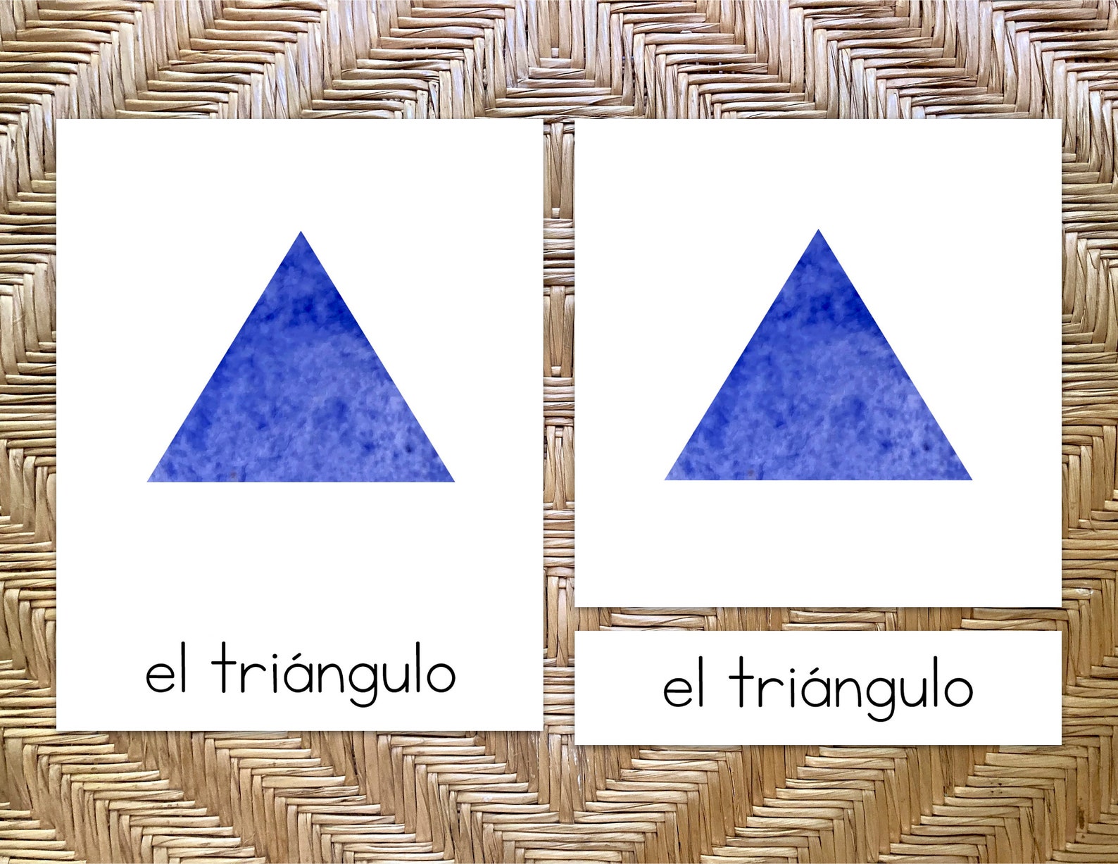 SPANISH Geometric Shapes 3 Part Cards, Watercolor: Montessori ...