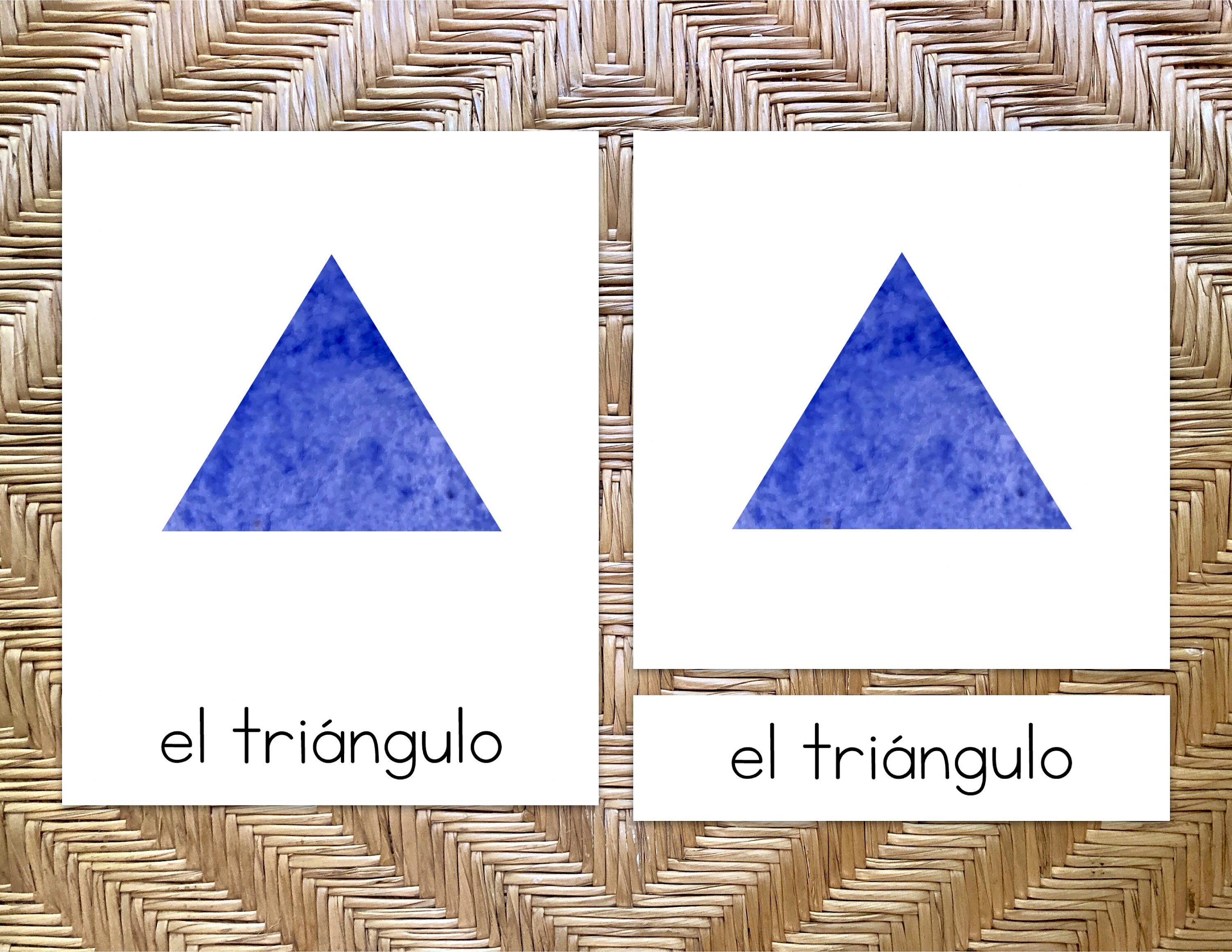 SPANISH Geometric Shapes 3 Part Cards, Watercolor: Montessori ...