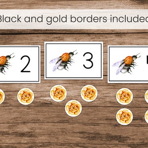 Bees & Flowers Numbers and Counters Activity (montessori Preschool Math ...