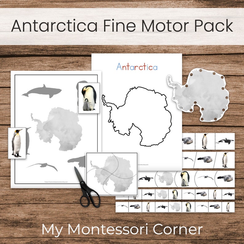 Antarctica Fine Motor Pack (montessori Geography Preschool Printable ...