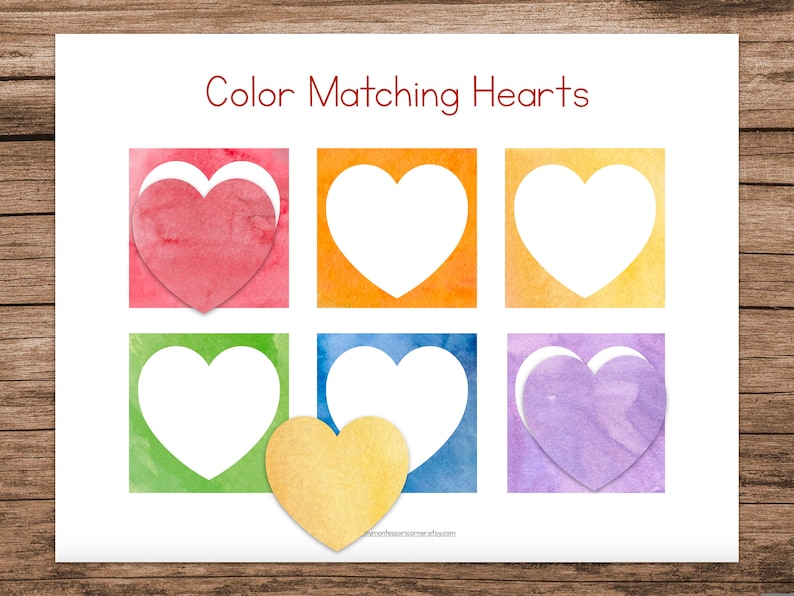 Preschool Hearts Busy Binder Matching Activities - Etsy