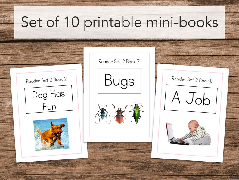 Montessori Pink Series Readers Set 2 (decodable CVC Phonetic Books) - Etsy