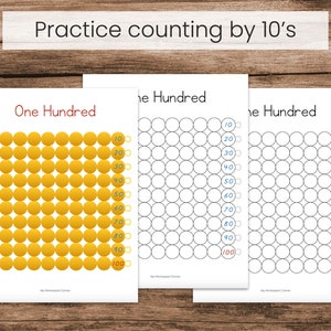 Montessori Golden Beads Hundred Chart Printable, Math Extension ...