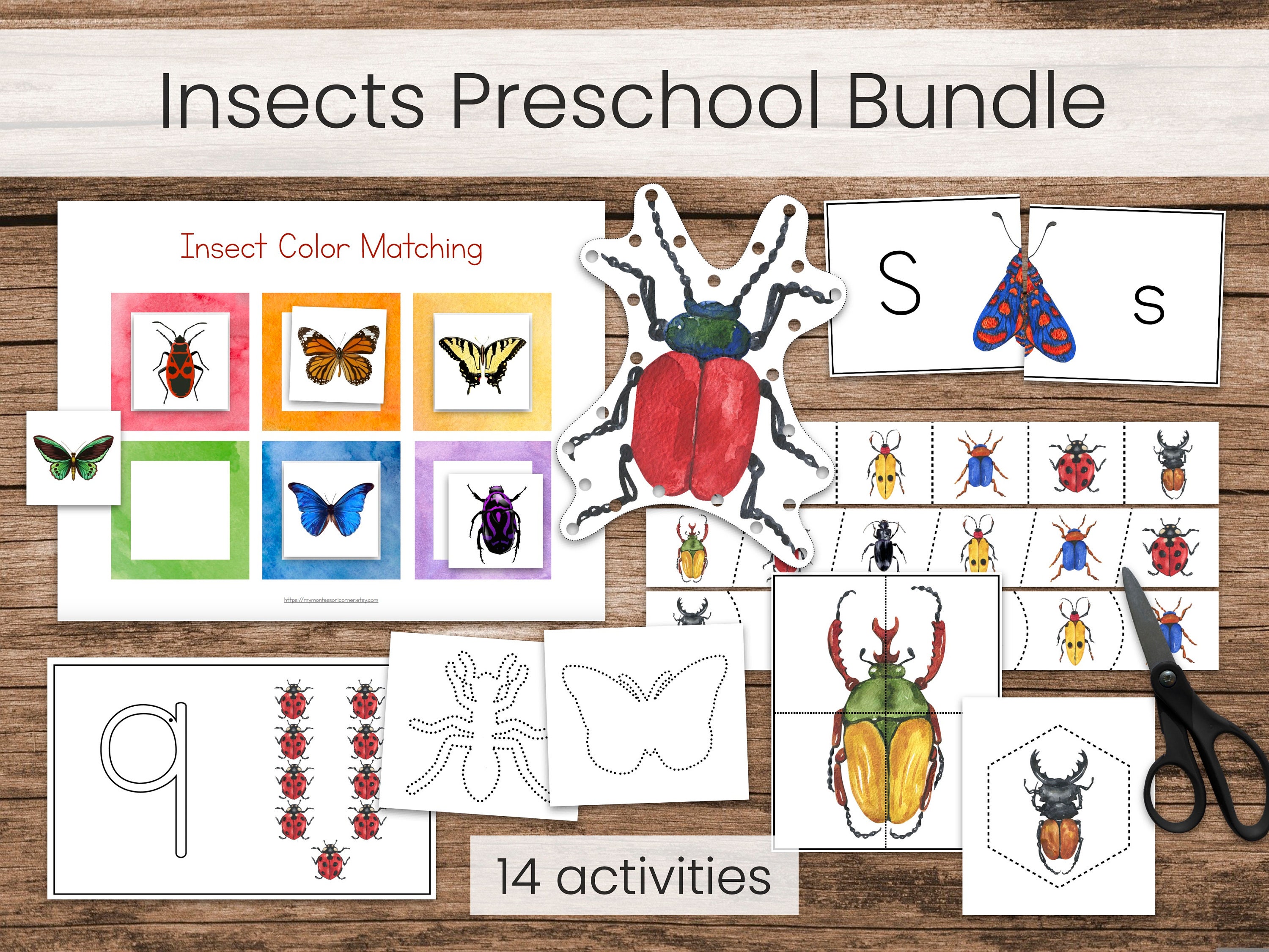 Insects Activity Bundle (montessori Preschool Printable Unit) - Etsy