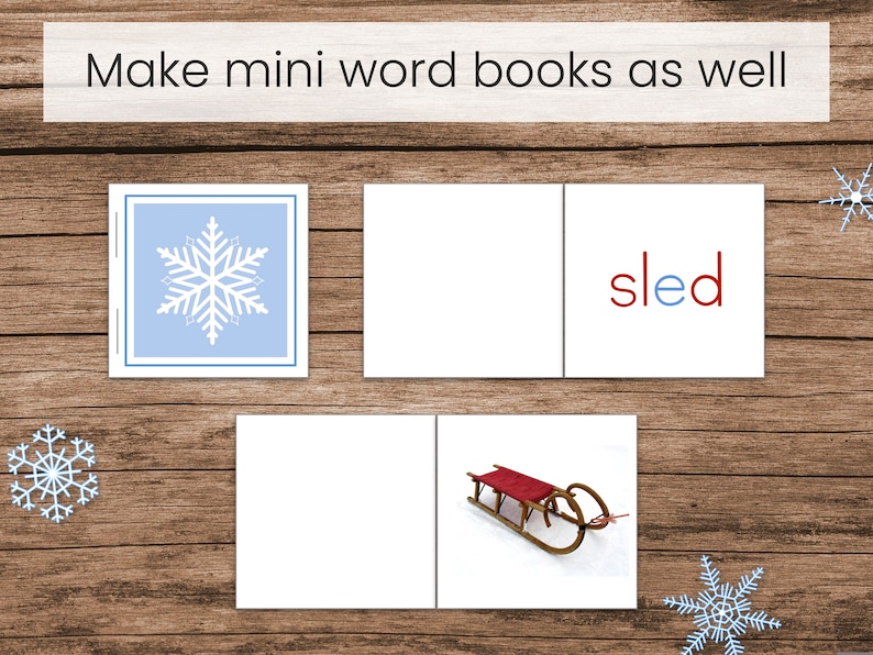 Winter Montessori Blue Series Reading Cards (picture and Word Matching ...