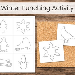Winter Punching or Tracing Activity montessori Fine Motor - Etsy