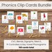 Montessori Phonics Clip Cards Bundle pink, Blue and Green Series ...