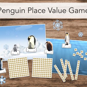 Winter Penguin Math Game: Place Value and Decimal System - Etsy