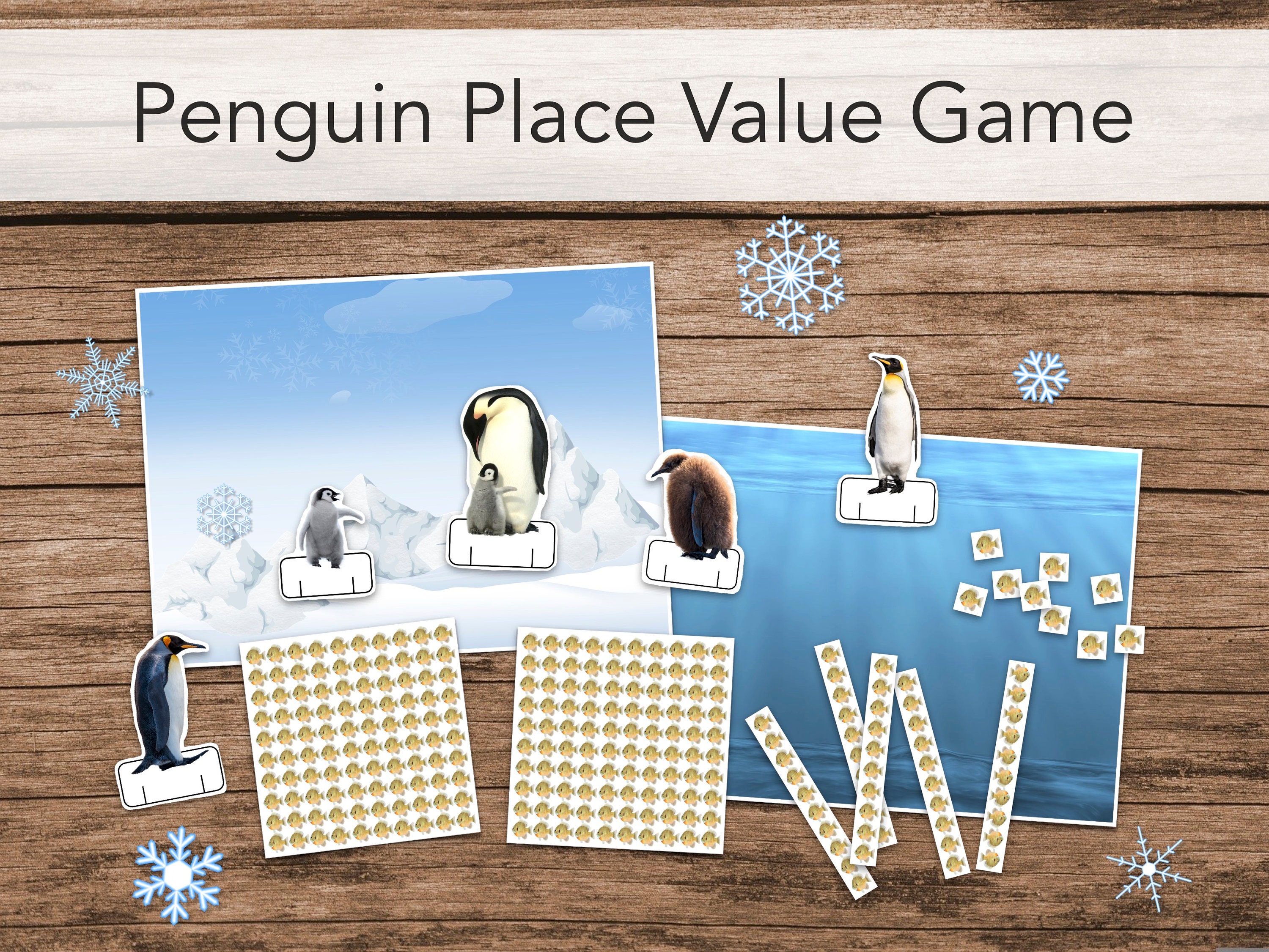Winter Penguin Math Game: Place Value and Decimal System - Etsy