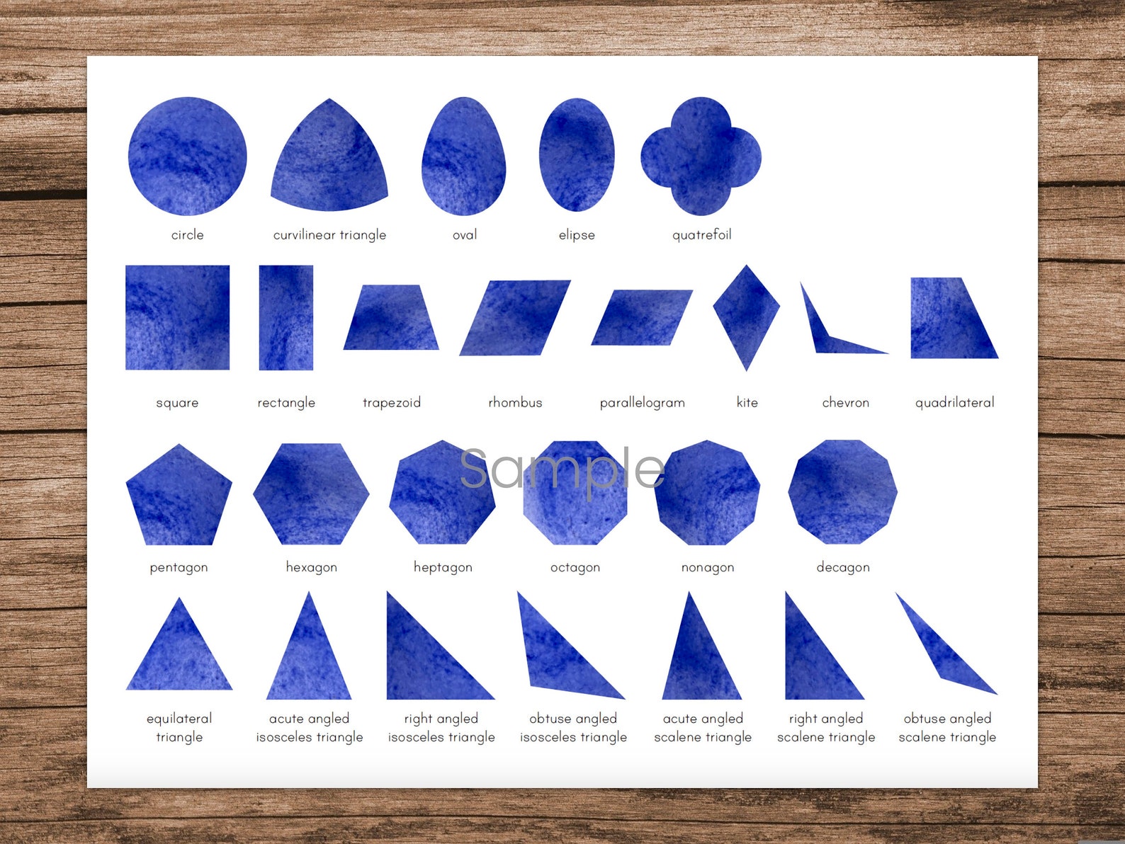 Montessori Geometric Shapes 3-part Cards and Control Chart: - Etsy