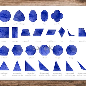 Montessori Geometric Shapes 3-part Cards and Control Chart: Homeschool ...