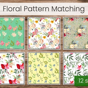 Flower Patterns Matching Cards and Memory Game preschool Printable - Etsy