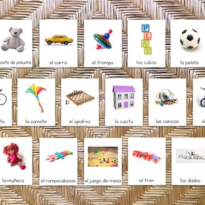 SPANISH Toys 3 Part Cards: Montessori Preschool Homeschool - Etsy