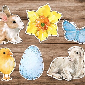 Spring Lacing Cards, Watercolor Nature (printable Preschool Fine Motor ...