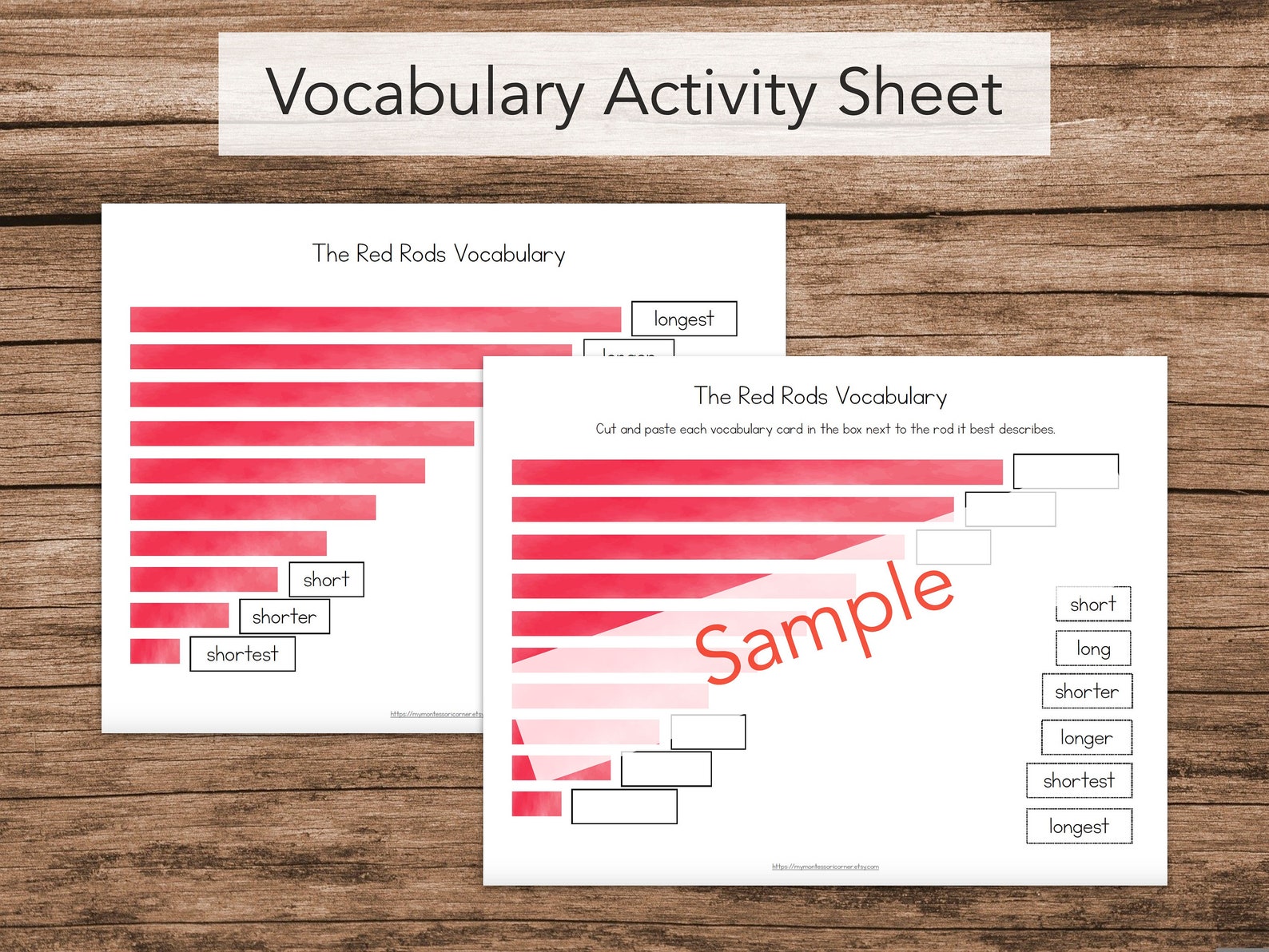 Montessori Red Rods Printable Activities - Etsy