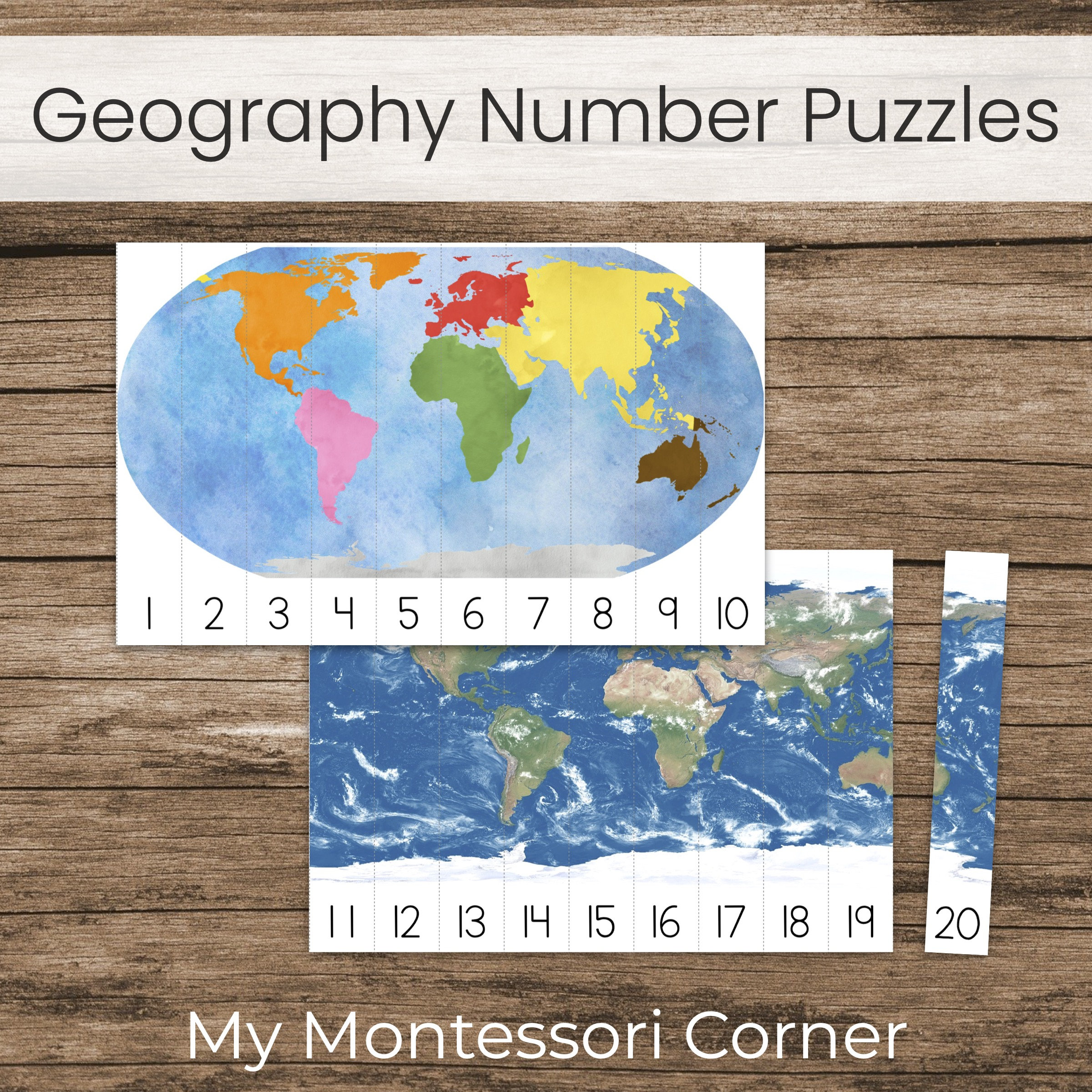 Montessori World Continents Preschool Geography Bundle - Etsy
