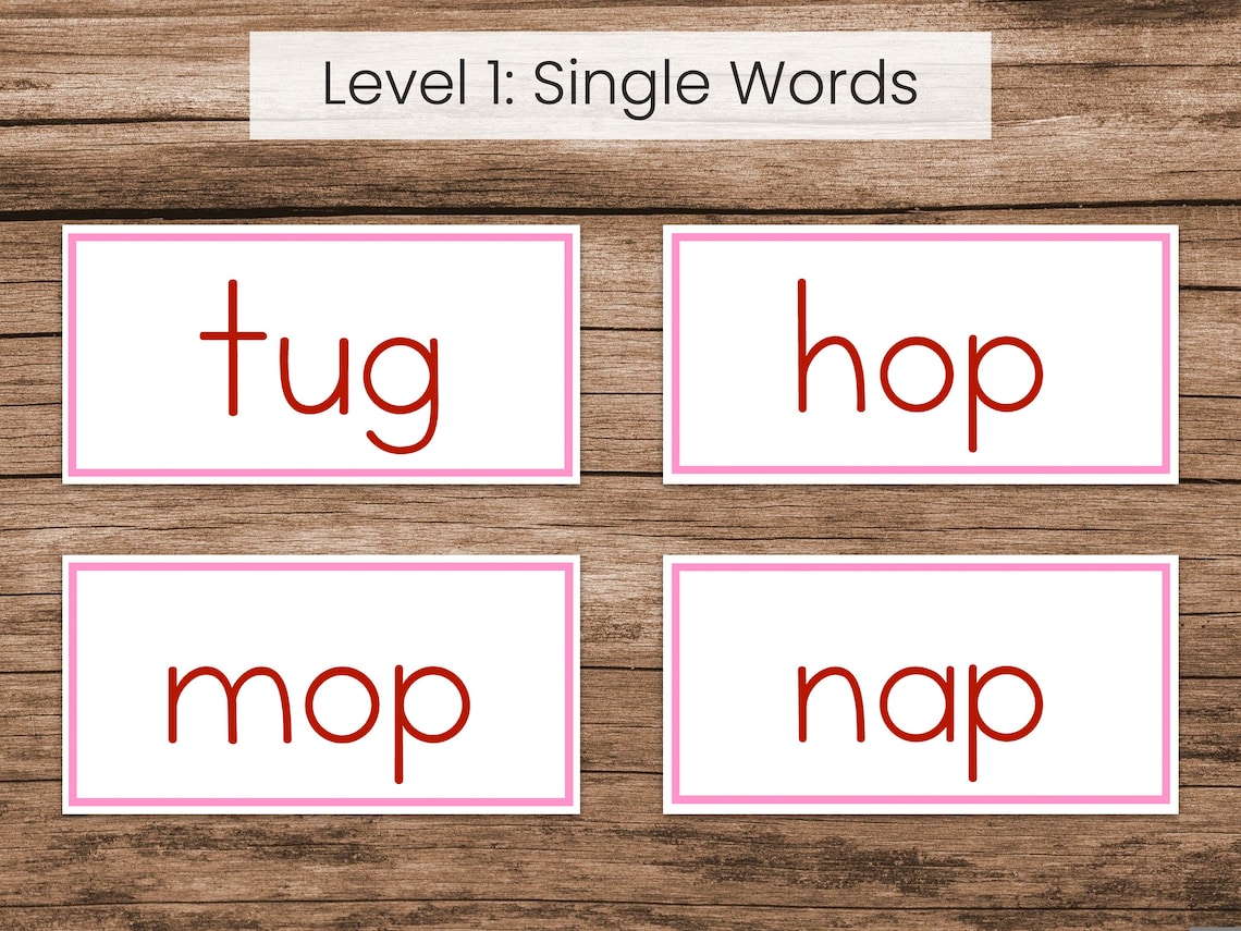 CVC Command Cards Reading Game (A Montessori Pink Series Printable) - Etsy