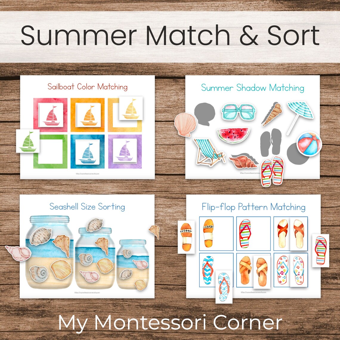 Summer Matching and Sorting Activities montessori Preschool Binder ...