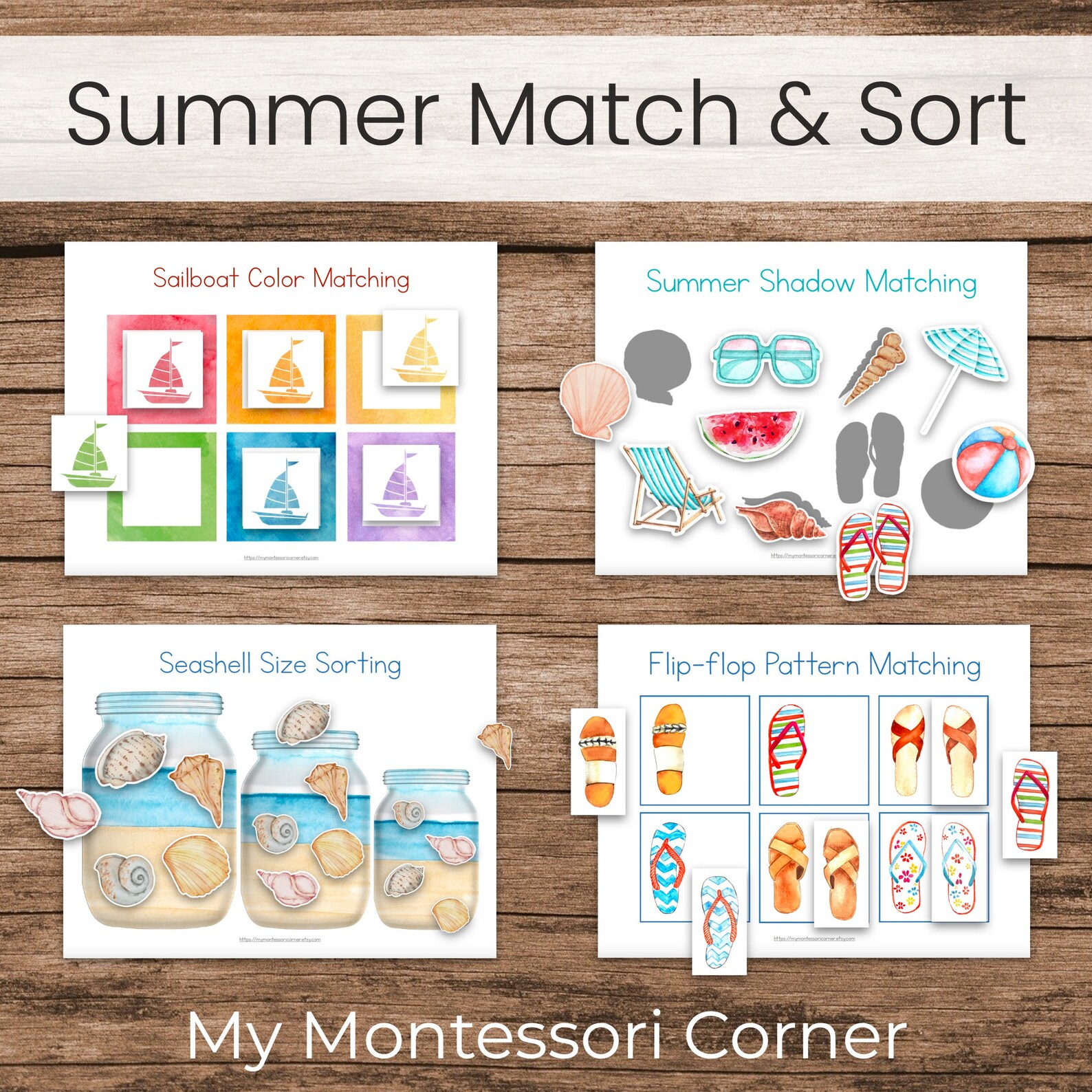 Summer Matching and Sorting Activities (montessori Preschool Binder ...