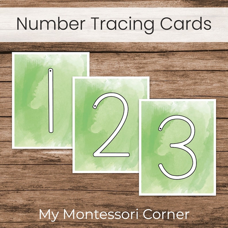 Number Tracing Cards: Montessori Sandpaper Numbers (homeschool ...