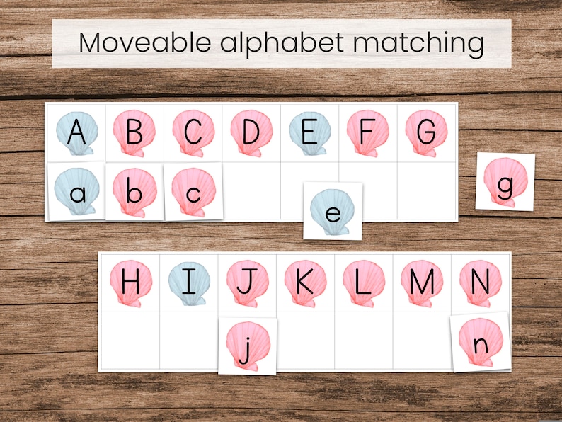 Summer Moveable Alphabet Seashell Activities (montessori Preschool ...