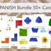 SPANISH 3-part Cards Basics Bundle: Shapes, Colors, Numbers, Nature ...