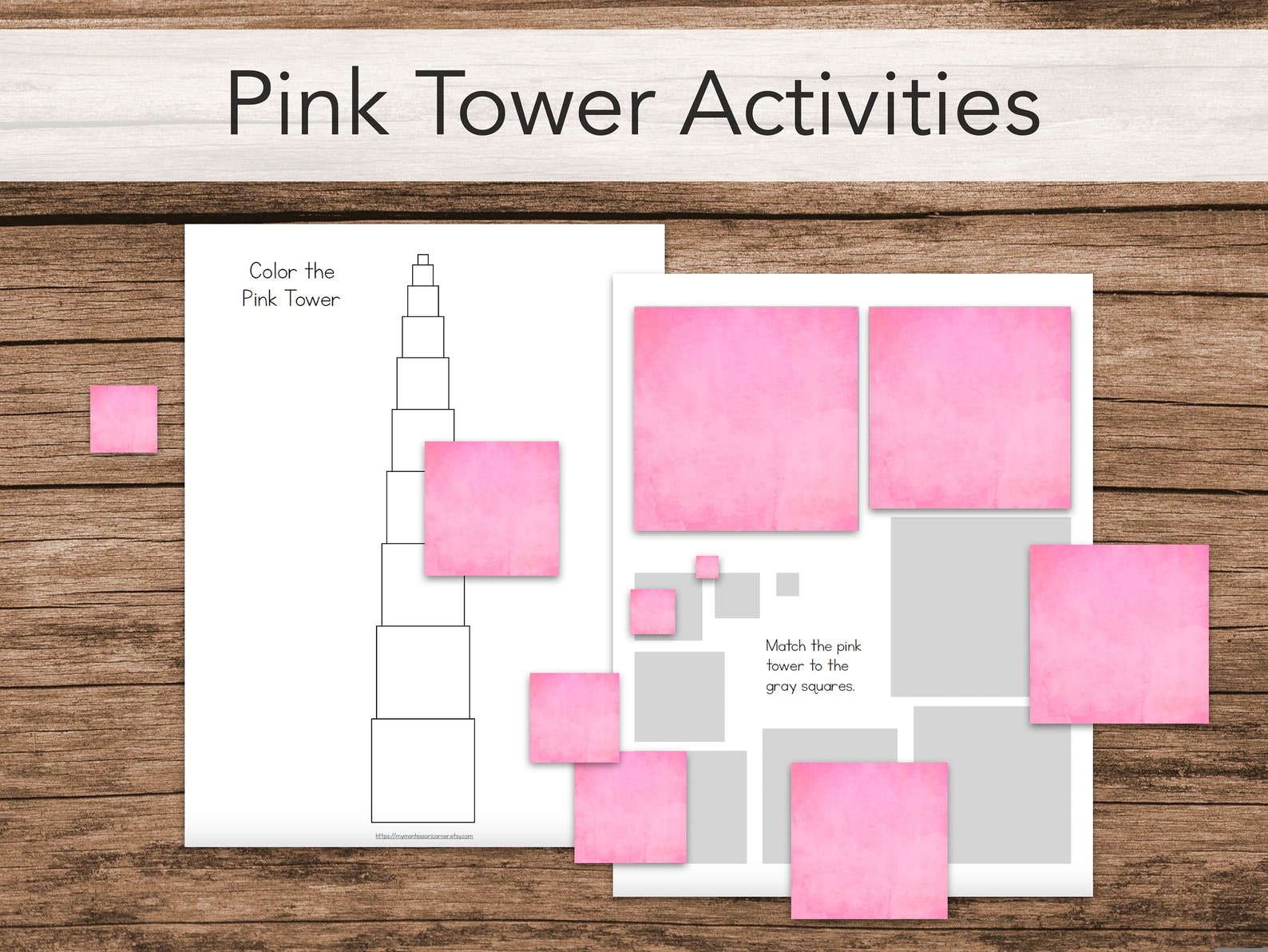 Montessori Pink Tower Printable Activities - Etsy