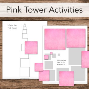Montessori Pink Tower Printable Activities - Etsy
