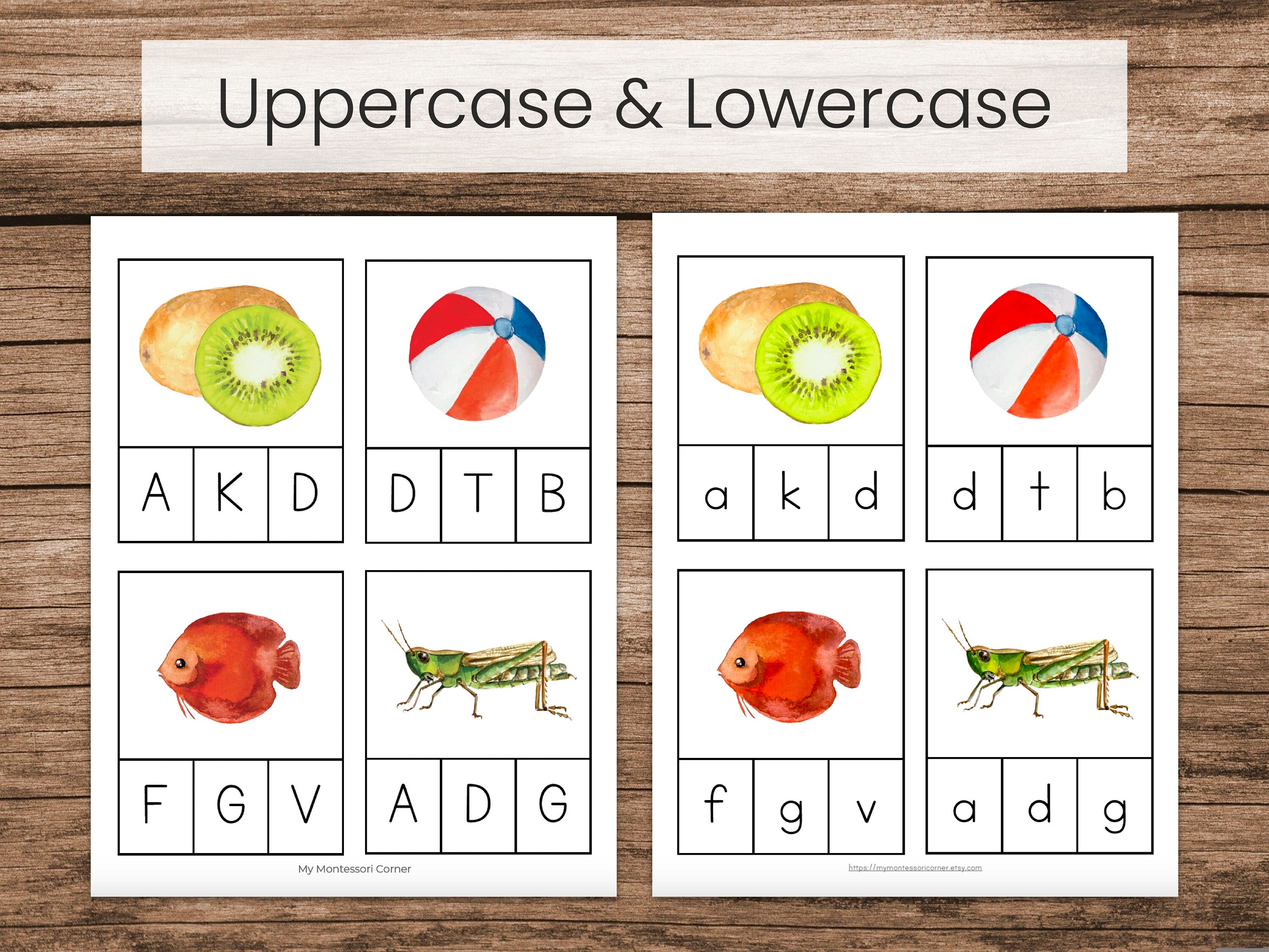 Summer Beginning Sounds Clip Cards montessori Preschool Phonics ...