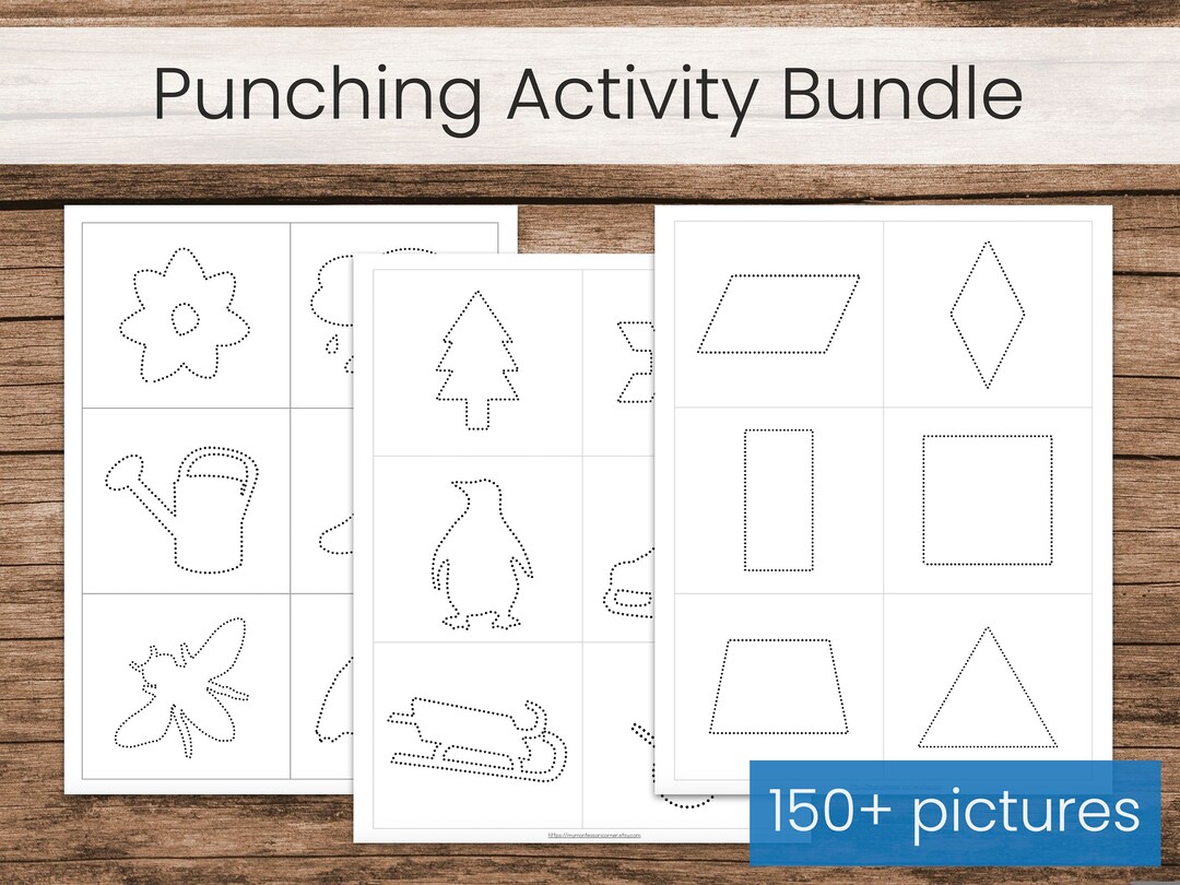 Dotted Punching Shapes Mega Bundle (montessori Fine Motor Printables ...