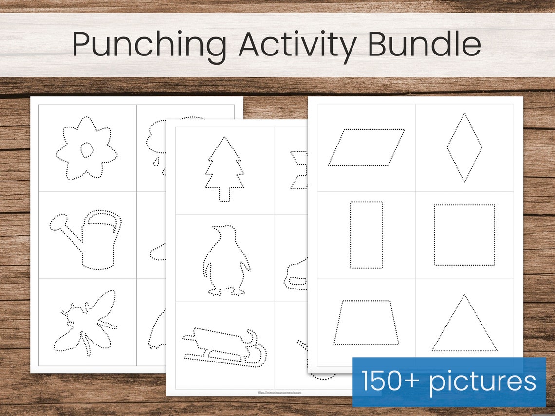 Dotted Punching Shapes Mega Bundle (montessori Fine Motor Printables ...