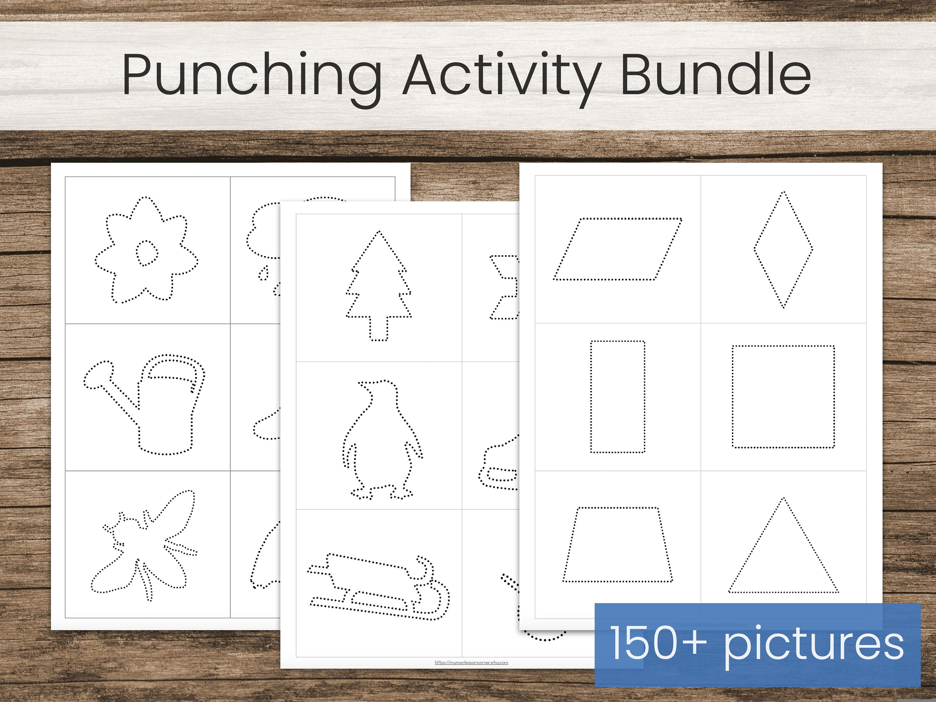 Dotted Punching Shapes Mega Bundle (montessori Fine Motor Printables ...
