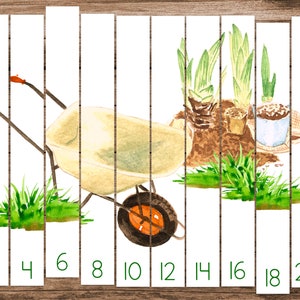 Spring Skip Counting Puzzles (printable Watercolor Math Activity) - Etsy