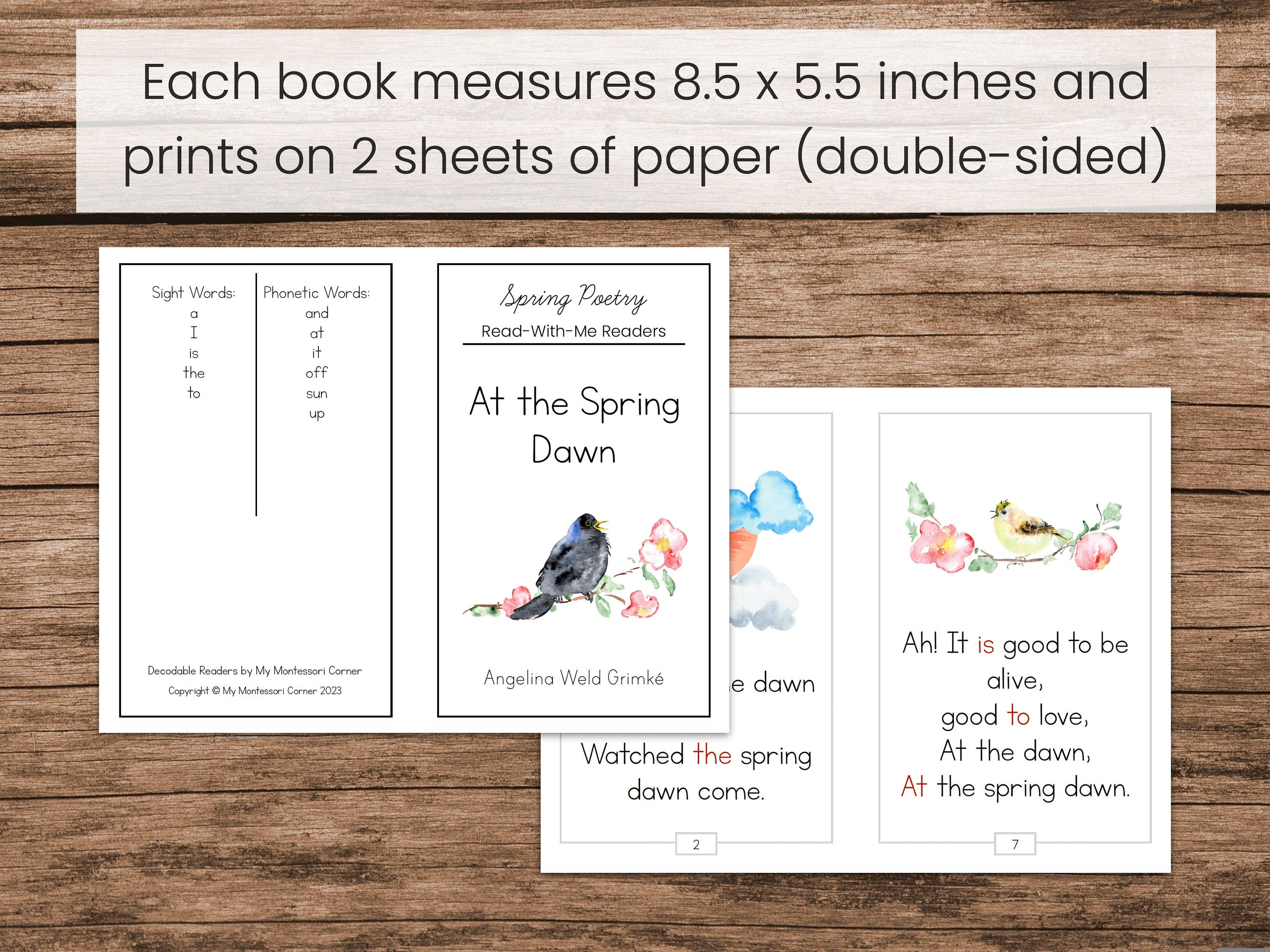 Spring Poetry Read-with-me Readers decodable CVC and Sight Words - Etsy