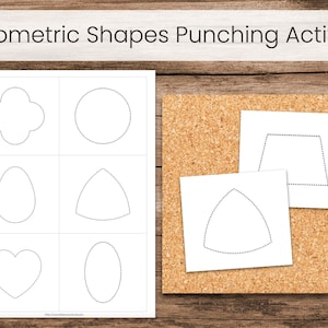 Geometric Shapes Punching or Tracing (montessori Fine Motor Printable ...
