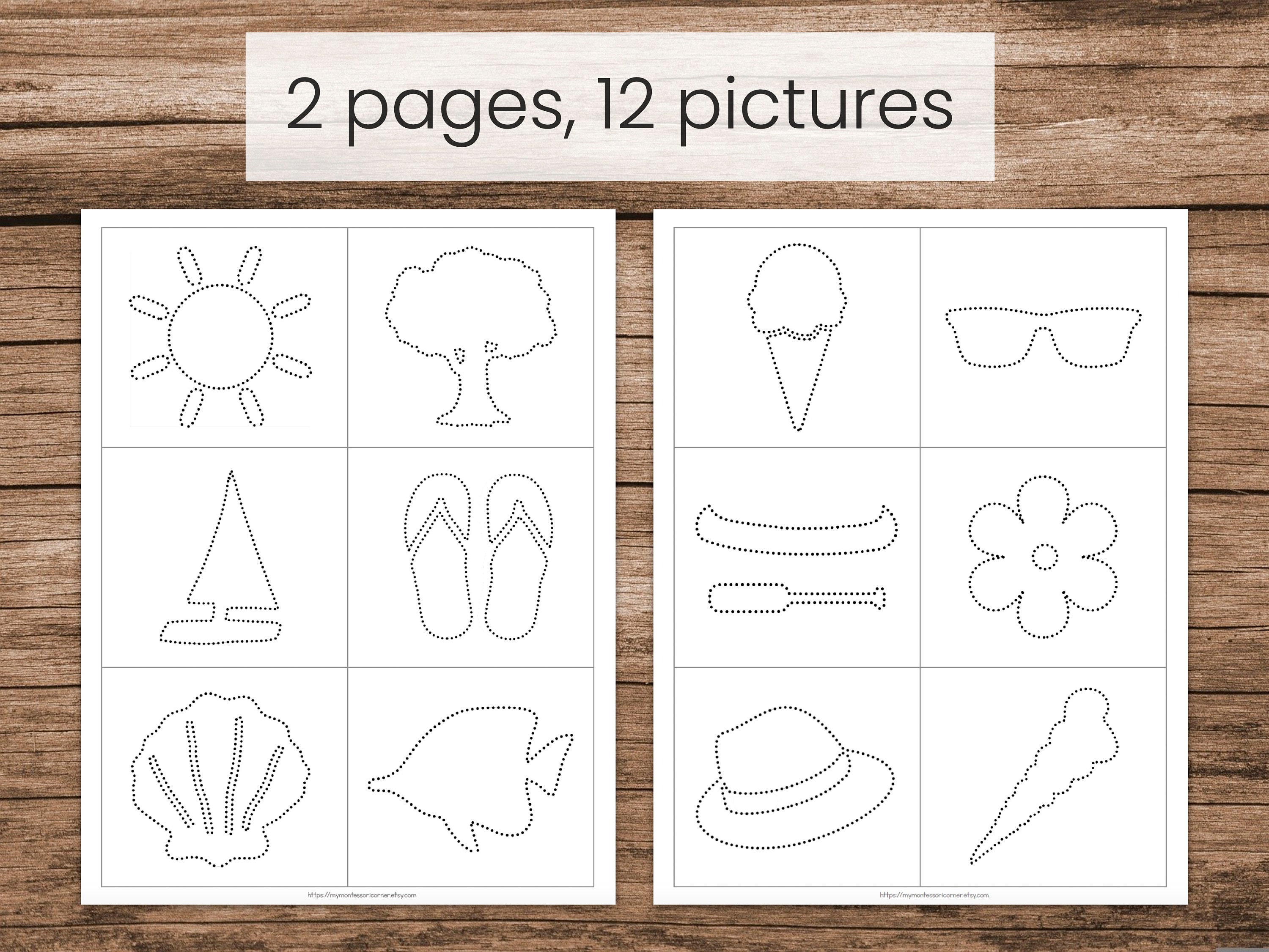 Summer Fun Punching or Tracing Activity (montessori Preschool Fine ...